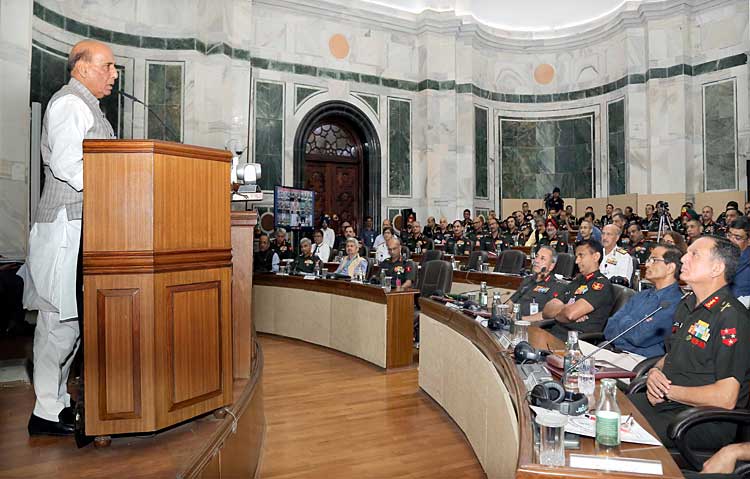 Defence Minister Addresses the Senior Leadership of Indian Army During Army Commanders' Conference